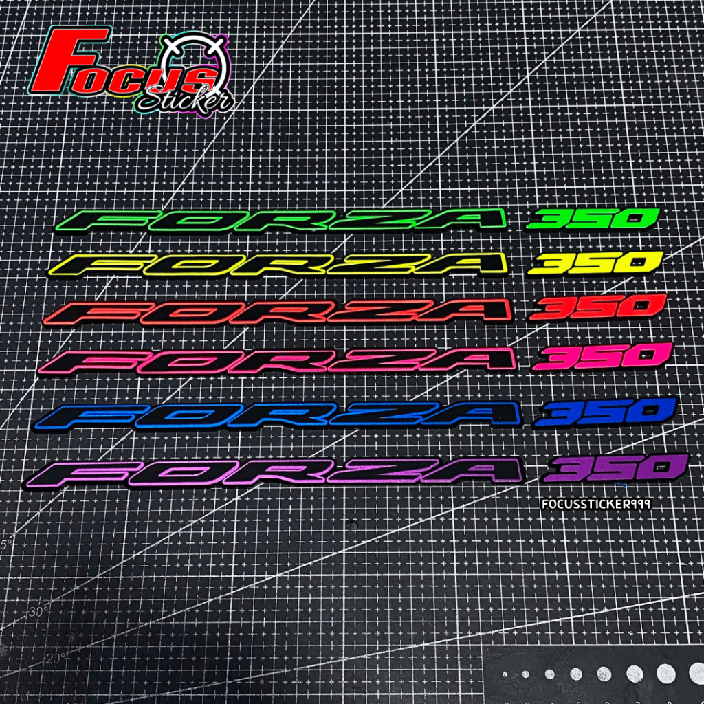 FORZA Logo Sticker 350/300/750 (V.3) Embossed Reflective Fluorescent ...