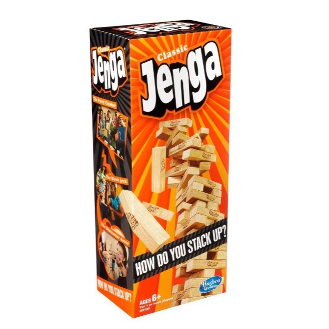 Classic Jenga Game with Genuine Hardwood Blocks Stacking Tower for Kids ...