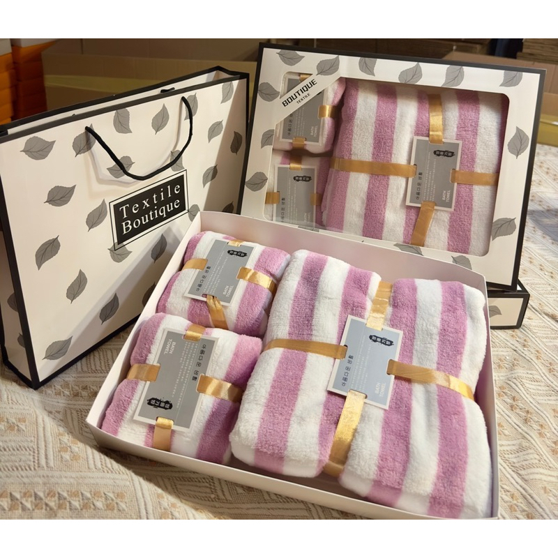 Gift Set Towel 3 With Box (White Box) | Shopee Singapore
