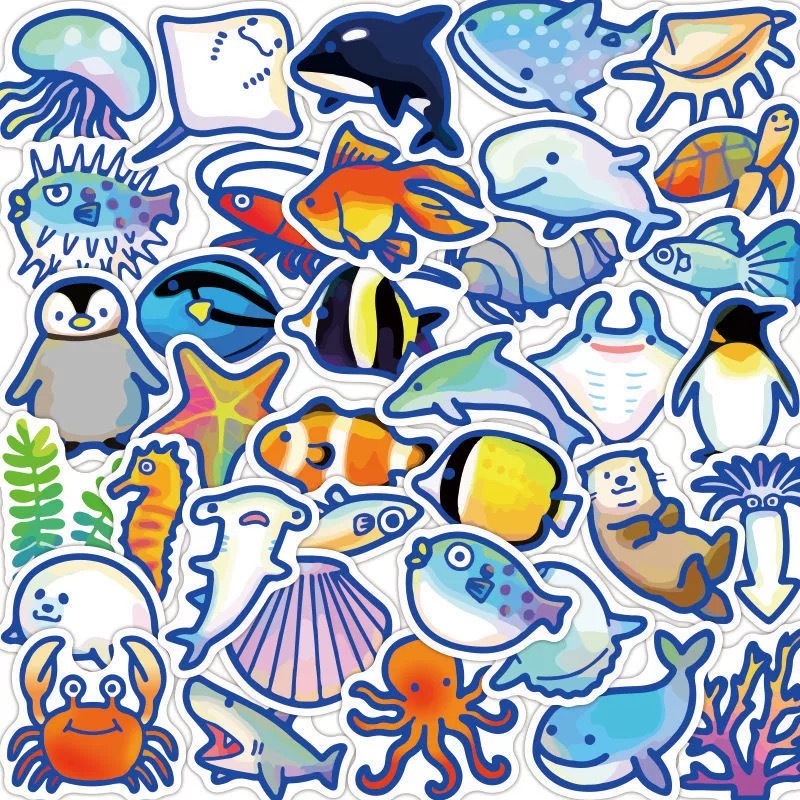 Ocean Stickers Total Aquatic/Animals/Dolphin (40pcs) | Shopee Singapore