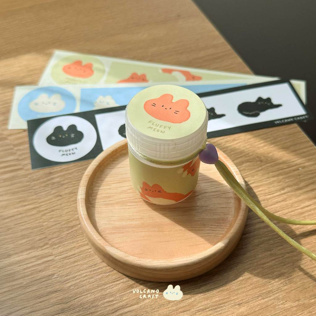 Sticker 3 Inhaler Bottle Fluffy Meow Pattern ** Only | Shopee Singapore