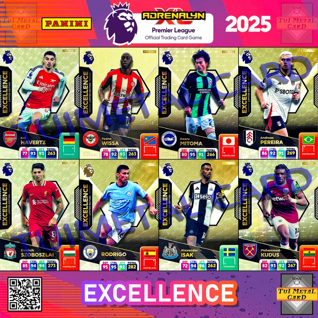 PANINI PREMIER LEAGUE 2025 ADRENALYN XL: EXCELLENCE/Football Trading ...