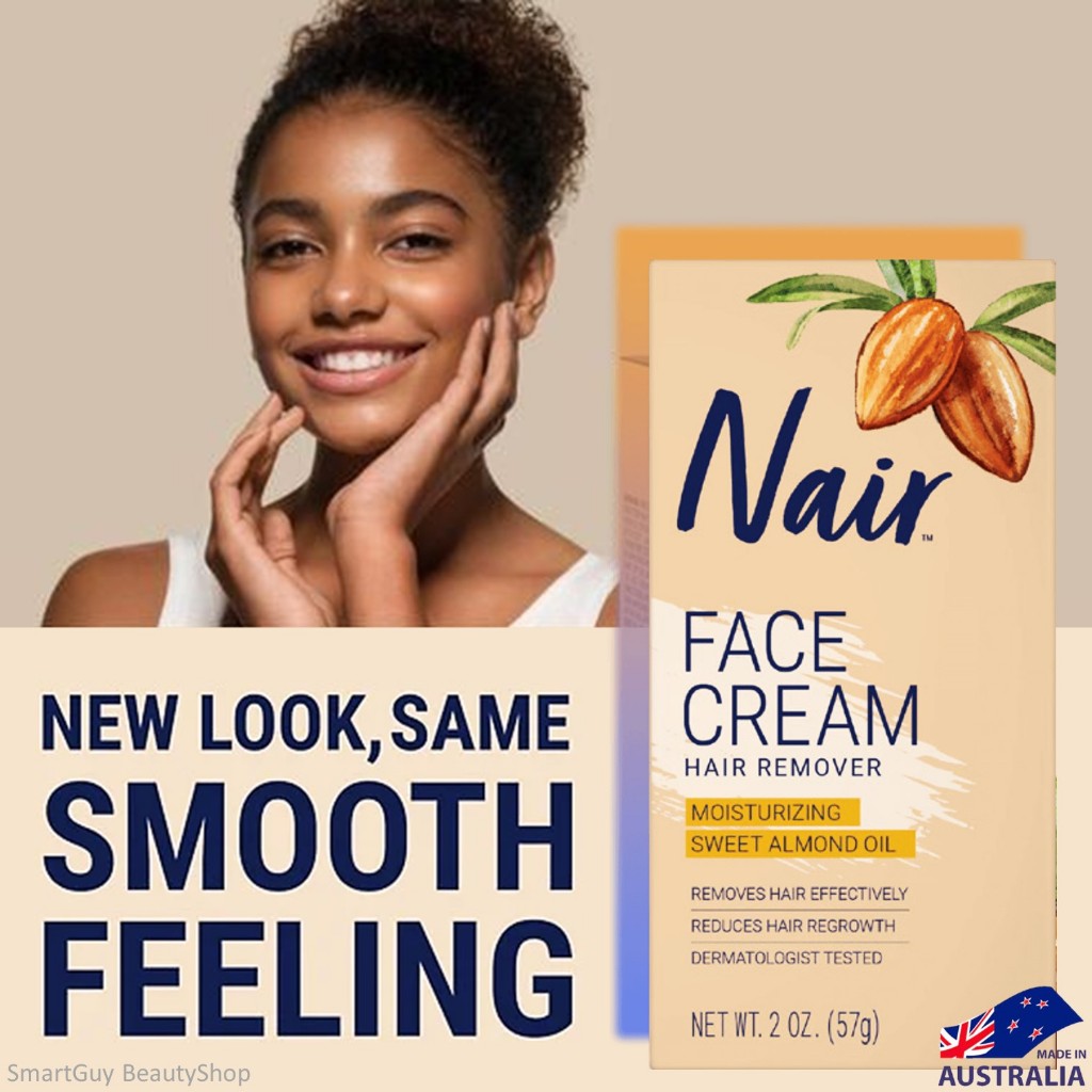 Nair Face Cream Moisturizing Formula Hair Remover with Sweet Almond Oil ...