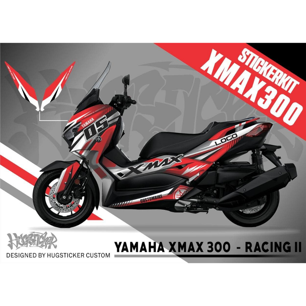Hugsticker Car Styling Stickers XMAX 300 Stiker Racing II | Shopee ...