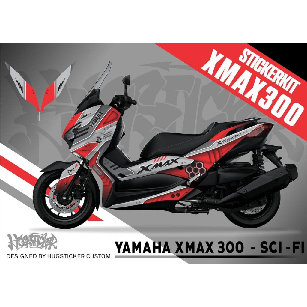 Hugsticker Car Styling Stickers XMAX 300 Stripe Sci fi | Shopee Singapore