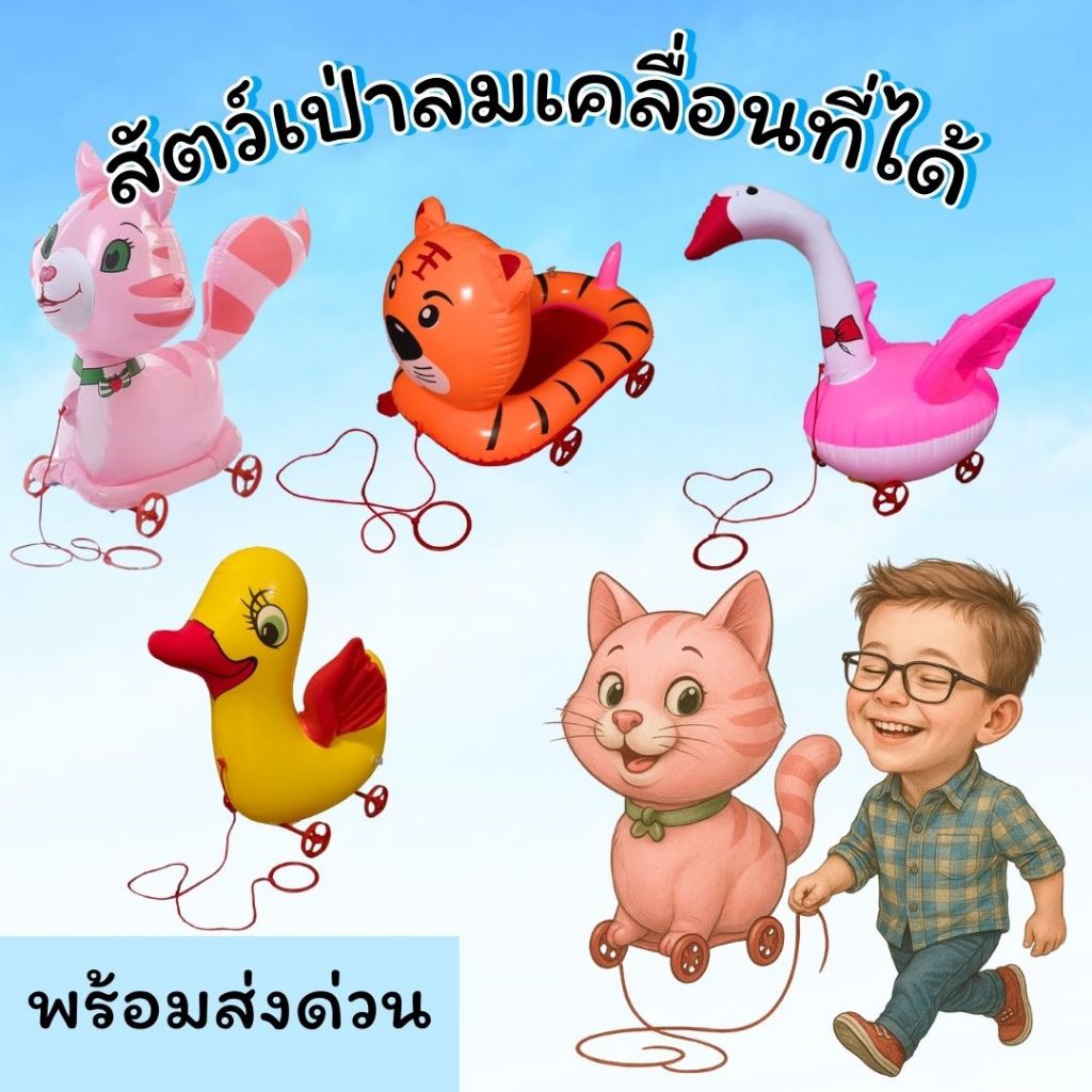 !!️!!️Movable Inflatable Balloons Animal Drag Toys | Shopee Singapore
