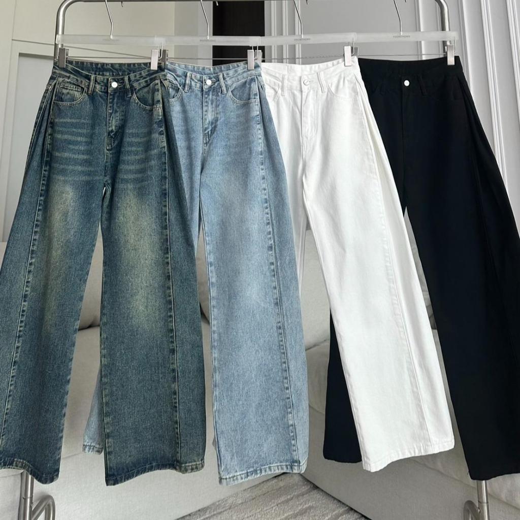 PTJ32182 Jeans Big Pants With Side Pleats PROMTHONG | Shopee Singapore