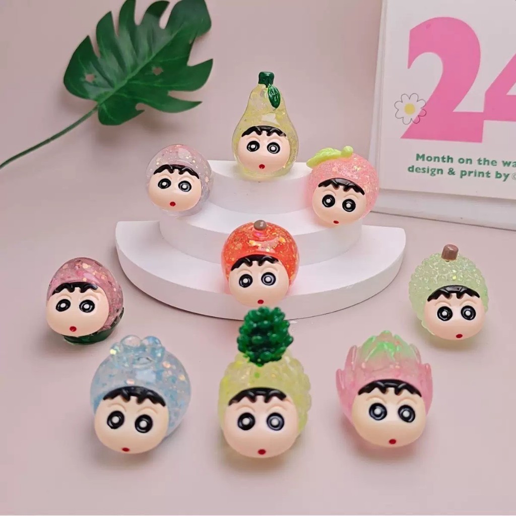 Resin Shinchan Fruit Head Complete Set Of 9 Types Glowing Cute And ...
