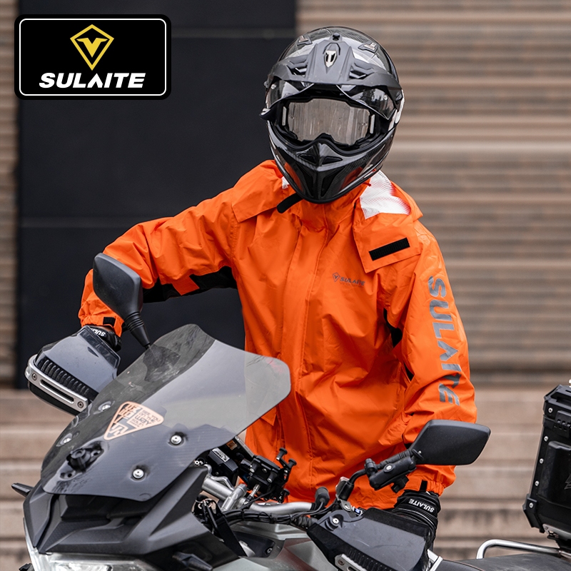 SULAITE Separate Raincoat For Men-Waterproof + Reflective Motocross ...