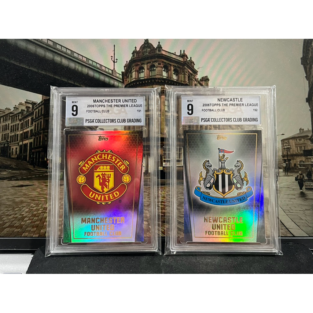 PSGA Grade Card Manchester United Logo Newcastle-Topps Premier Club ...