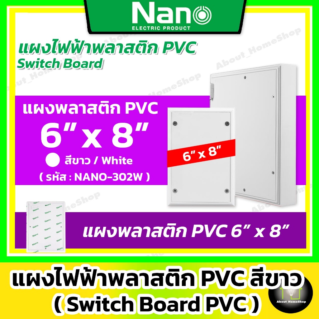 Nano PVC Plastic Electrical Panel White 6x8" Model 302W (Plastic ...