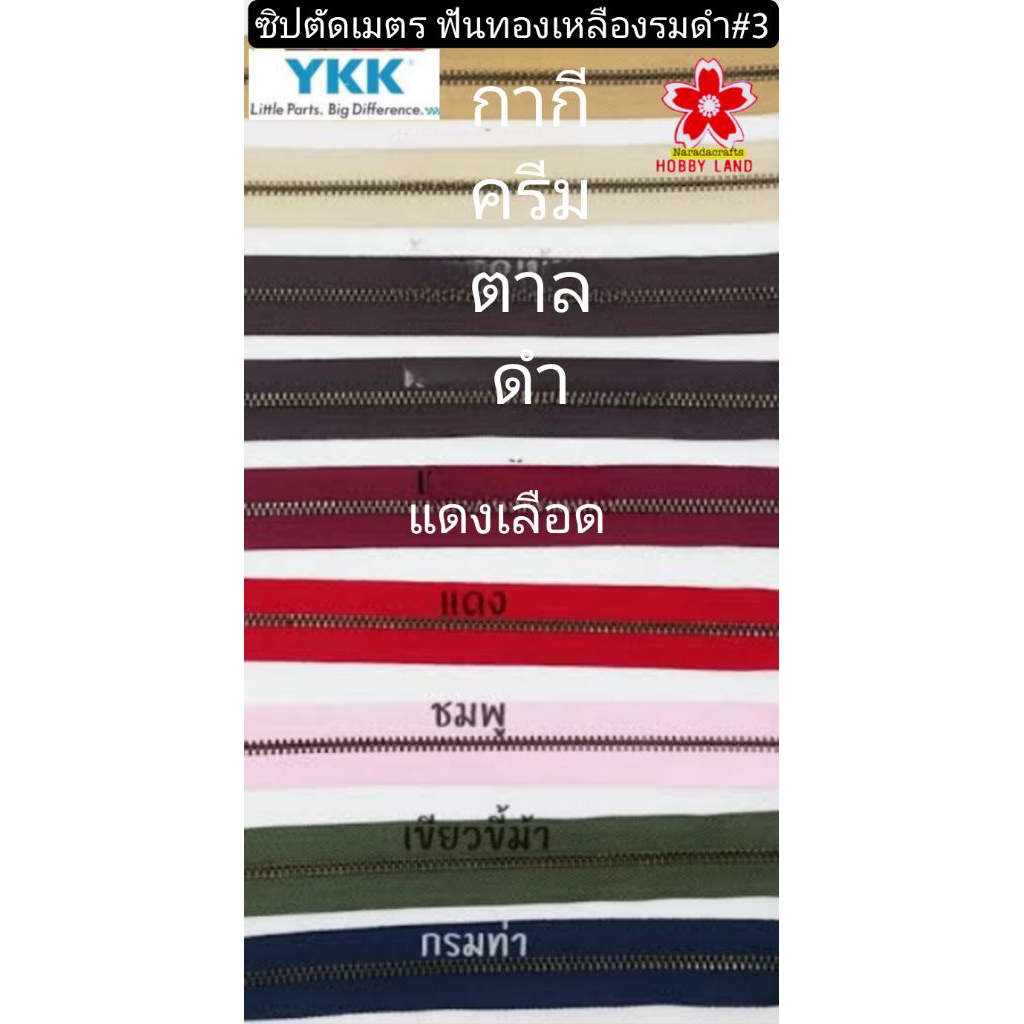 YKK Zipper Head Teeth No. 3 Genuine Cut There Are Many Colors. The ...