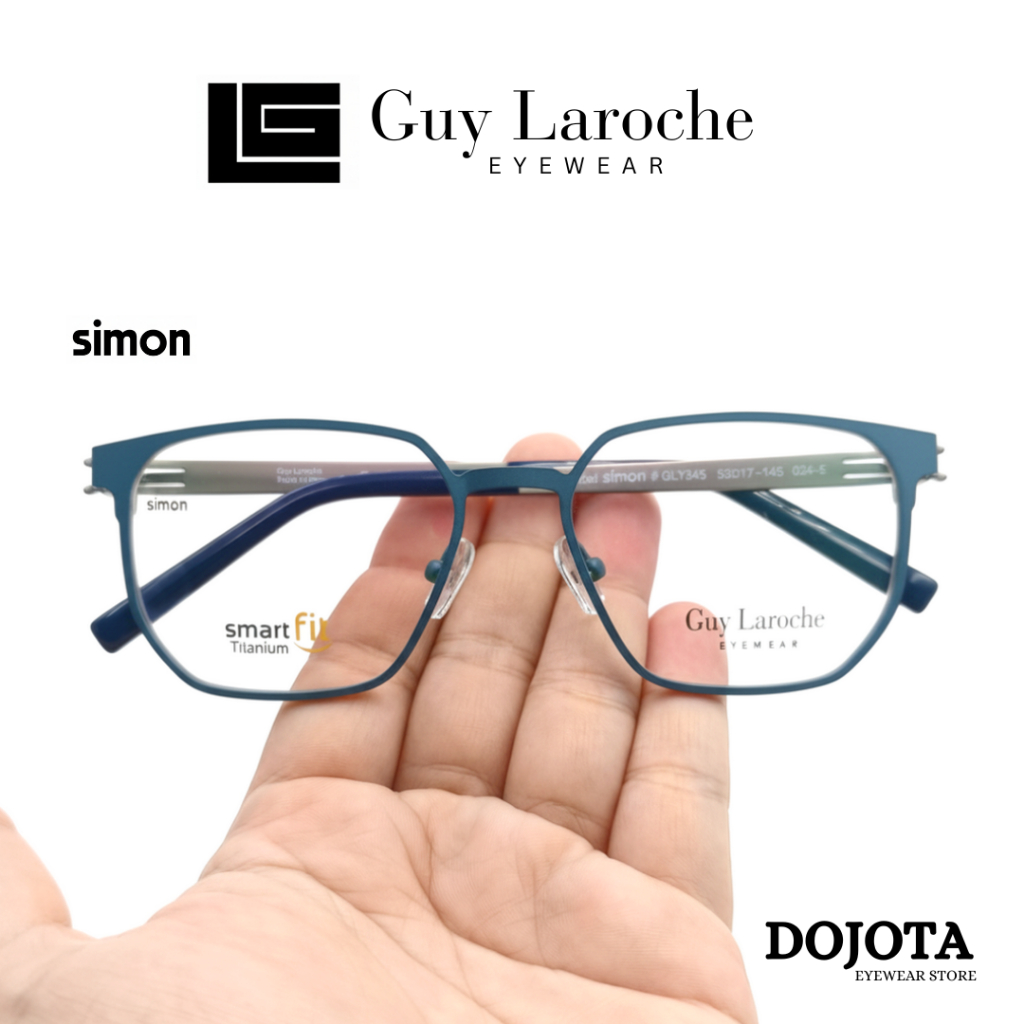 Guy Laroche Simon Titanium Eyeglass Frames Metallic Blue Elegant ...