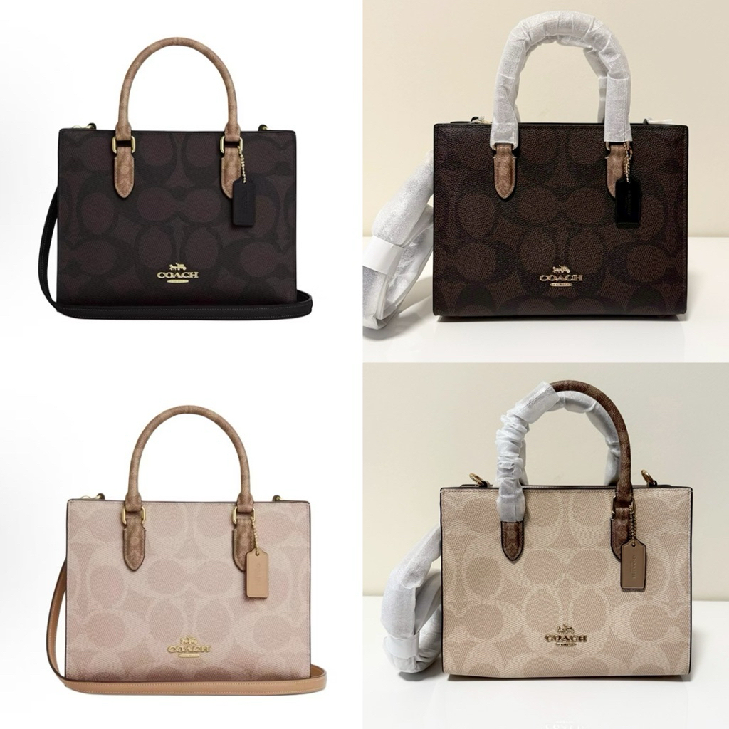MAGGIE SMALL TOTE BAG IN BLOCKED SIGNATURE CANVAS CY676 | Shopee Singapore