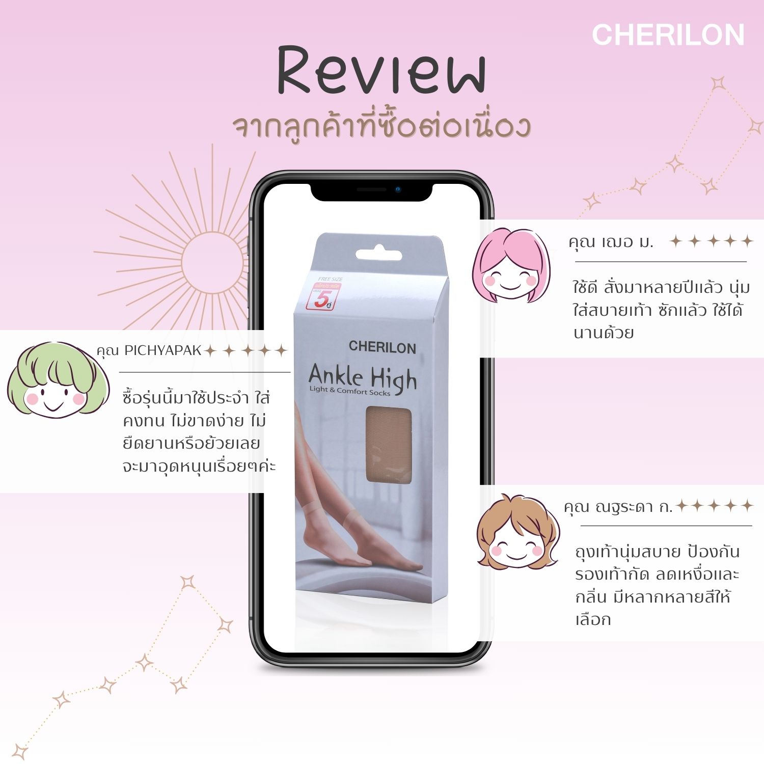 [Great Value 1 Pack There Are 5 Pairs] CHERILON Socks Short Smooth Reduce Sweat Under The Soles ...