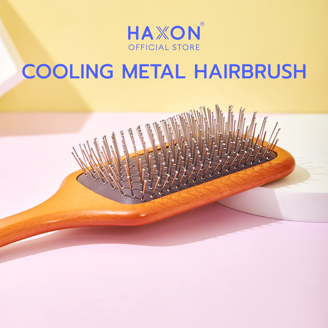 Haxon Cooling Metal Hairbrush Comb Cool And Relaxing Massage And ...