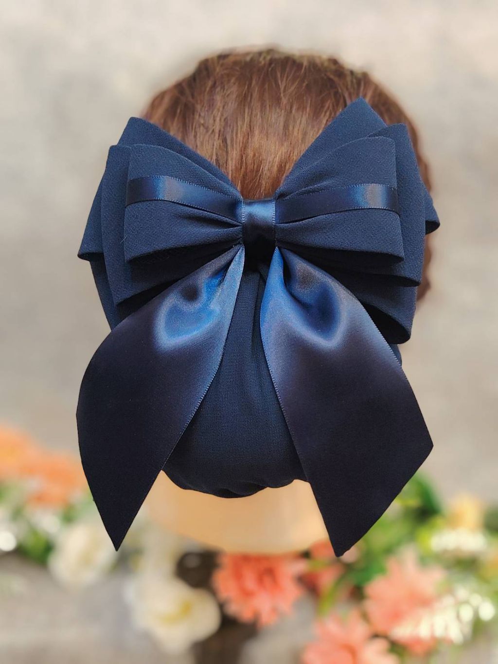 NW-NB Model Navy Blue Hair Net Nurse Civil Servant Student | Shopee ...