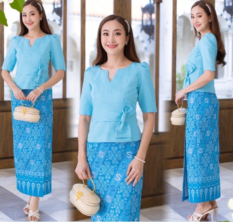 67083 Silk Shirt "Melda" V-Neck Model Short Sleeves Decorated With A ...