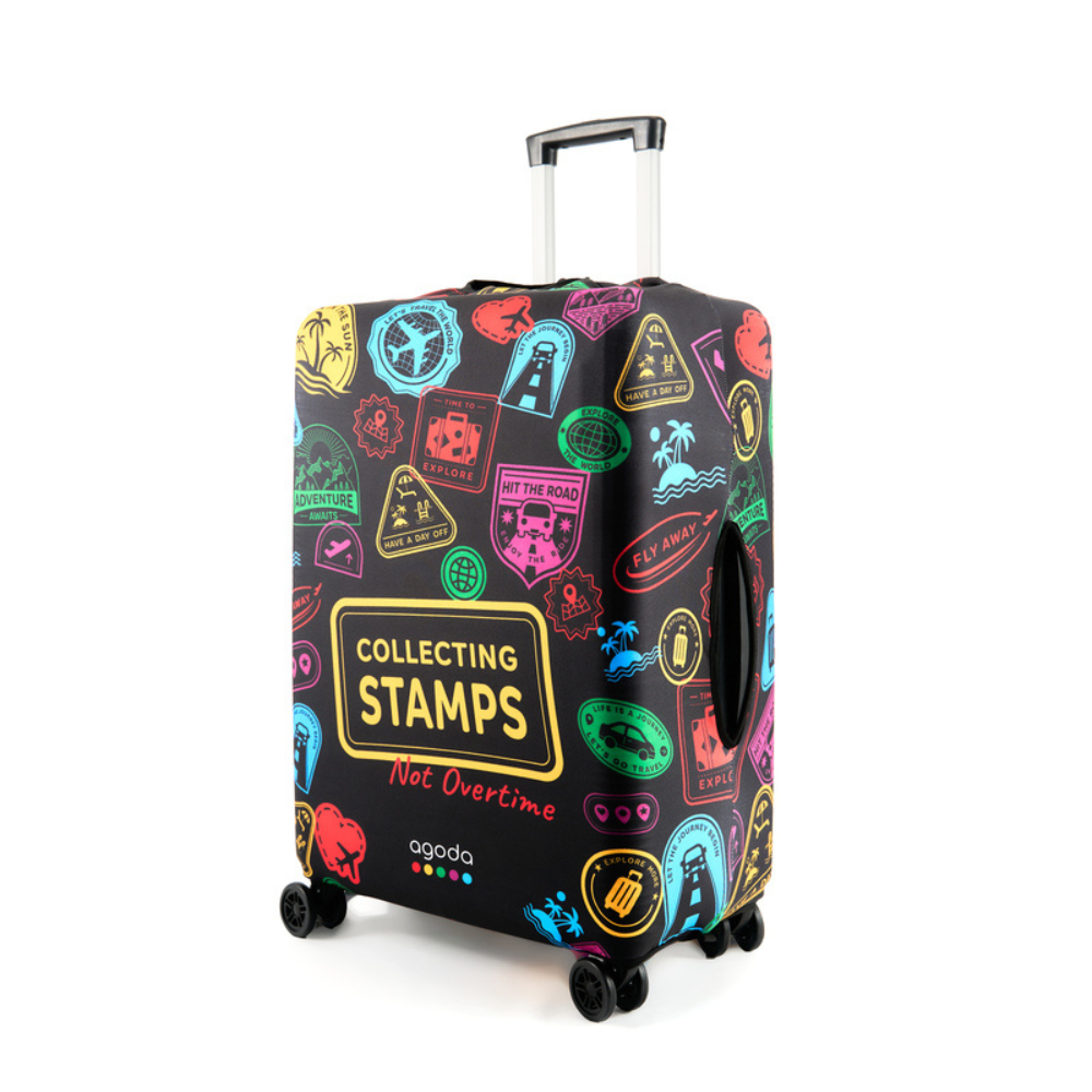 Agoda Stamp Collector Luggage Cover 24" Collection Pattern For Travel ...