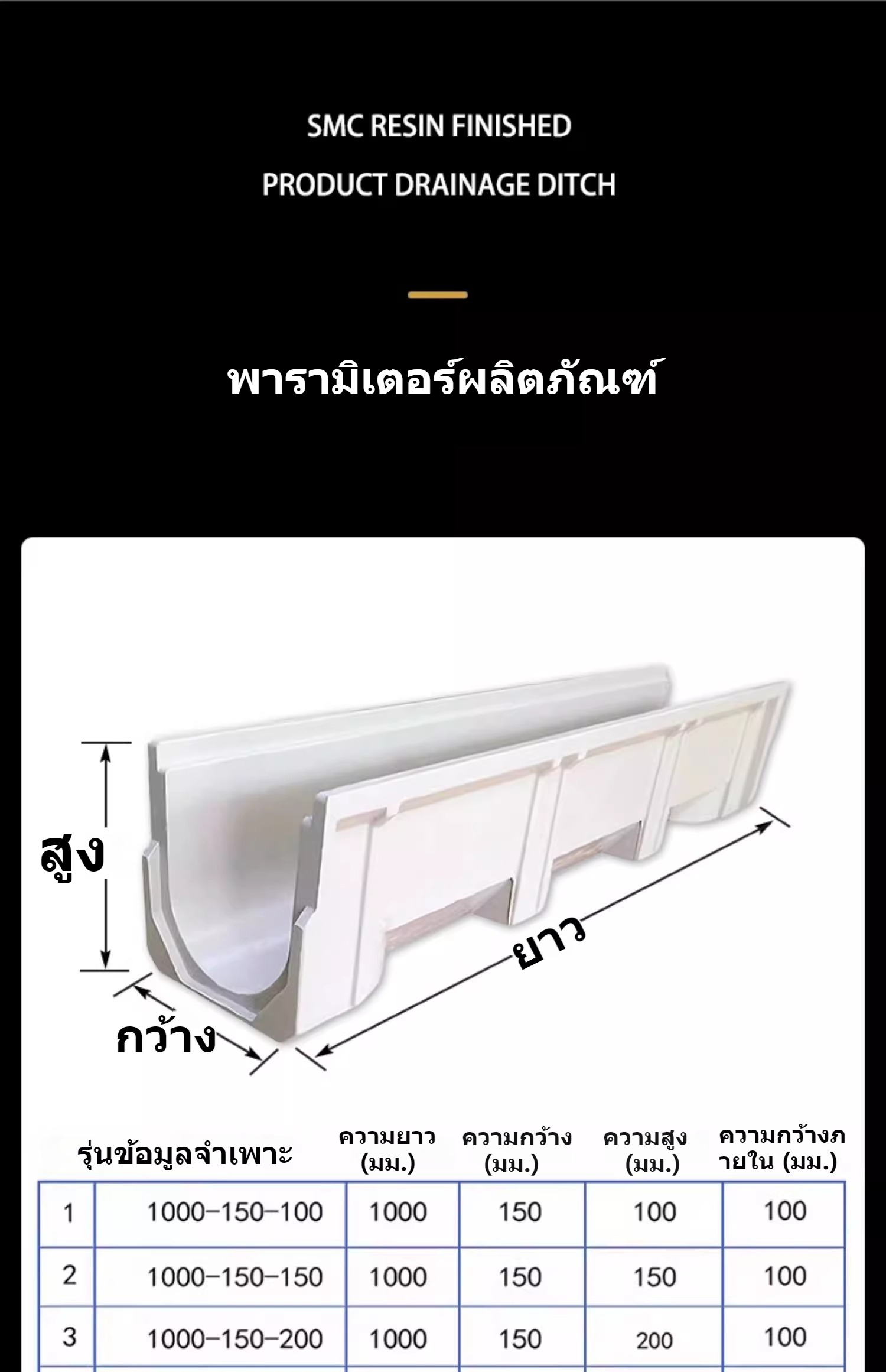 Composite U Channel Resin Drain Residential Gutter Finished Rainwater ...