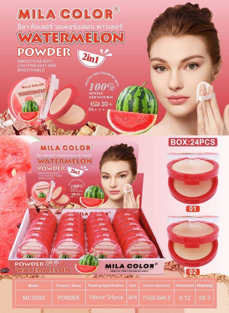 MC5092 MILA COLOR POWDER WATER MELON SPF 30PA+++แป้งพัฟ2 ชั้น เนื้อ ...