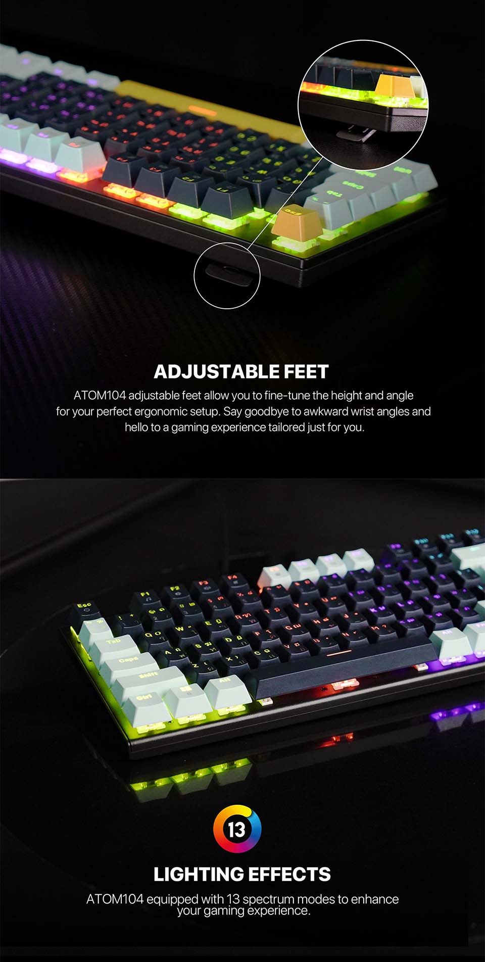 KEYBOARD (KEYBOARD) FANTECH ATOM104 EDITION MK889S RGB EN/TH-NAVY BLUE ...