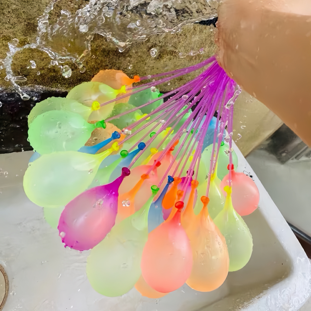Songkran Toys 111 Water Balloons (1 Pack 3 Bundles) With Hose Connector ...