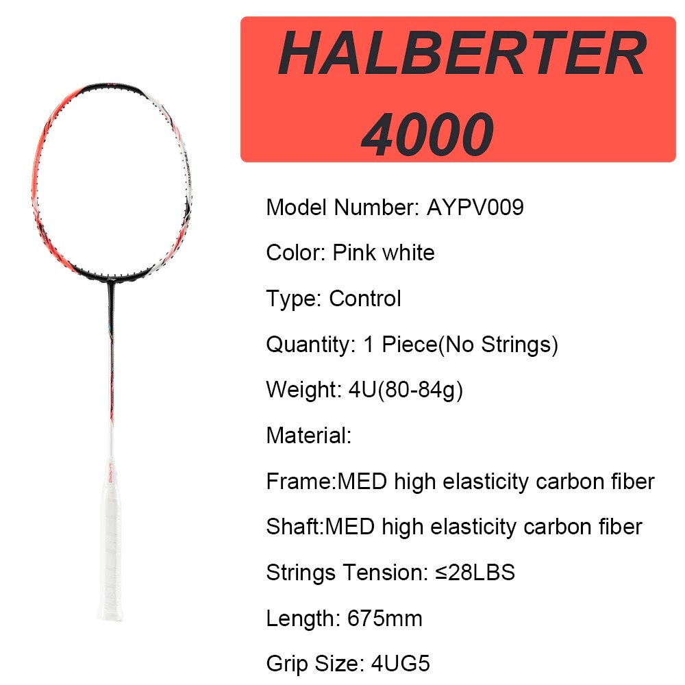 LI-NING HALBERTEC 4000 (4U) Badminton Racket [Free String + Free ...