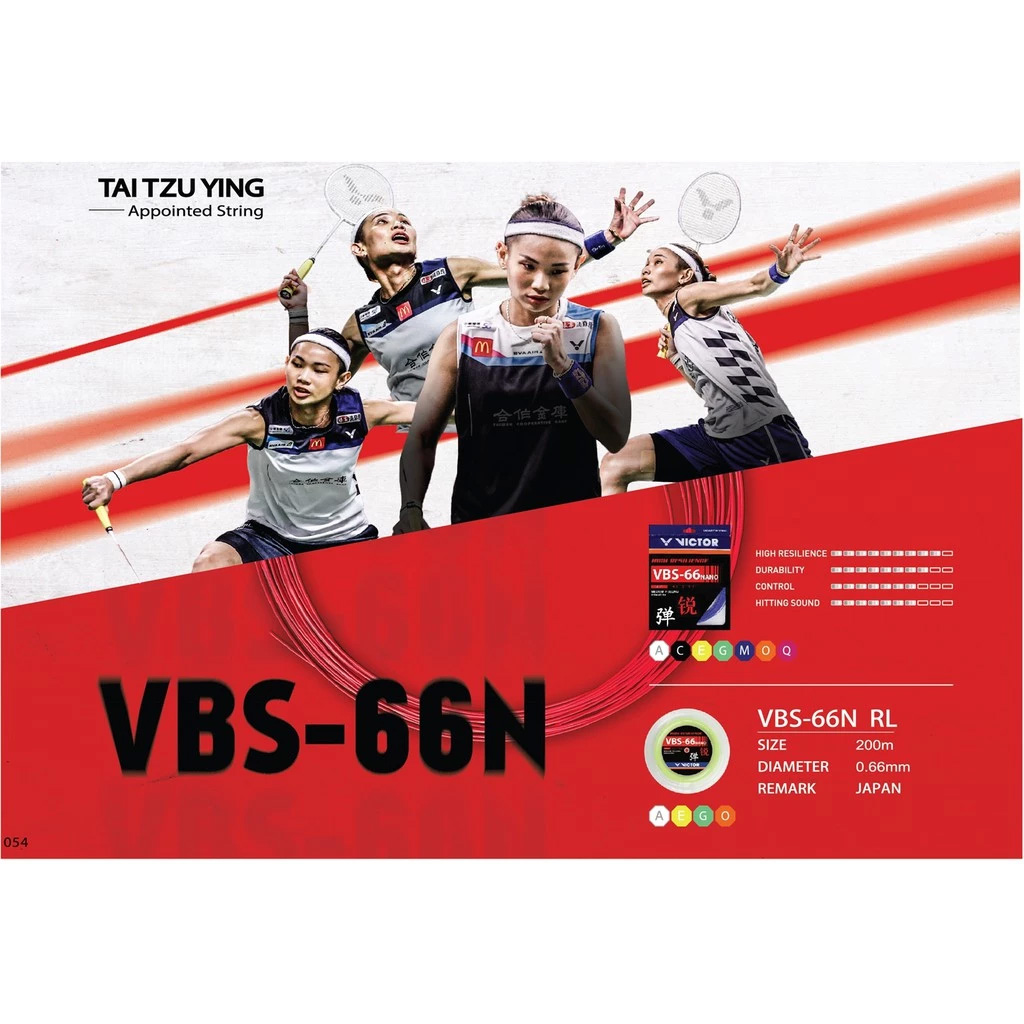VICTOR Badminton String Model VBS-66N Strong Spring Accurate Control ...