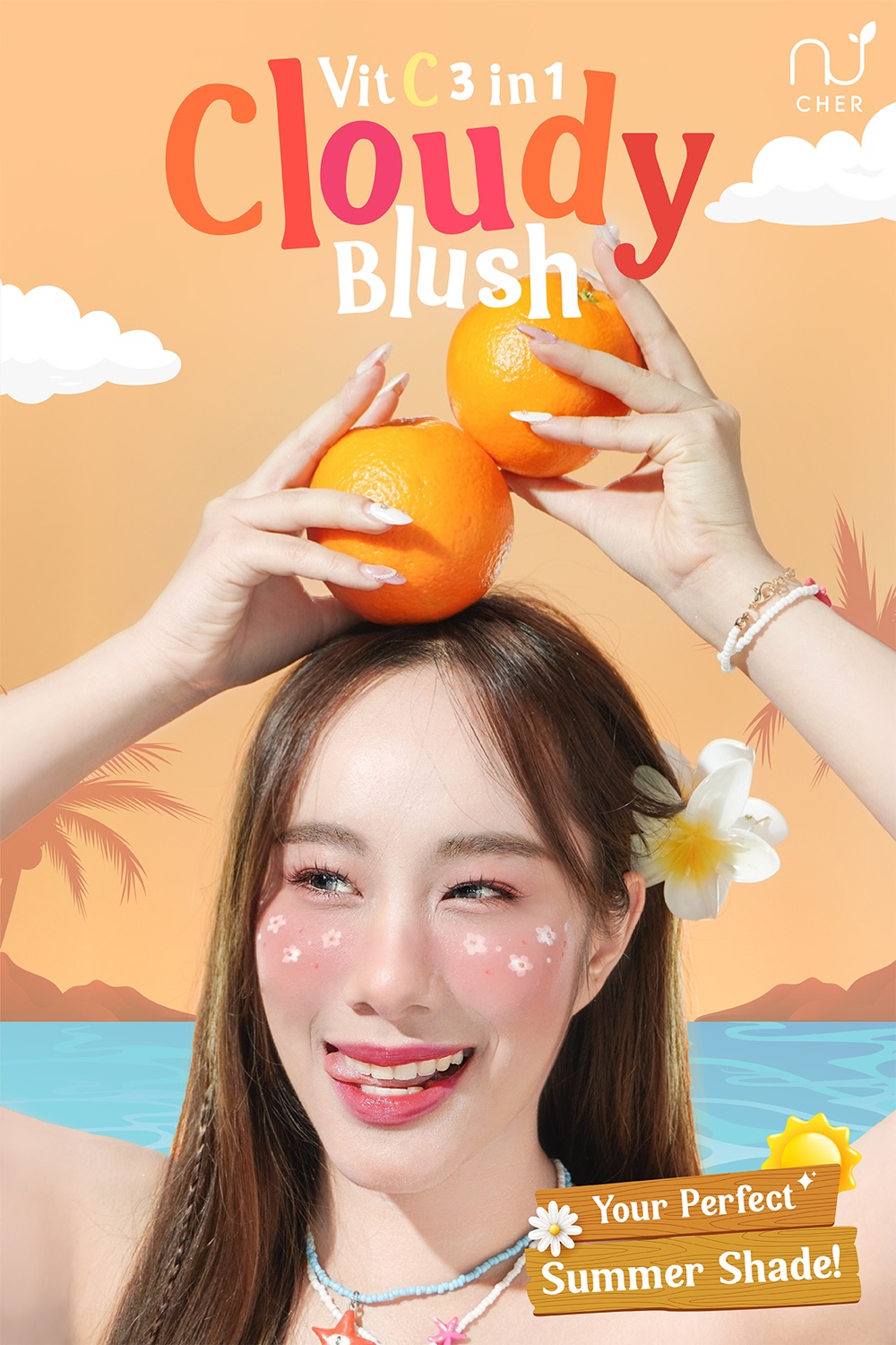 CHER Vit C 3 in 1 Cloudy Blush (Oil-free) Summer Velvet Texture Can Be ...