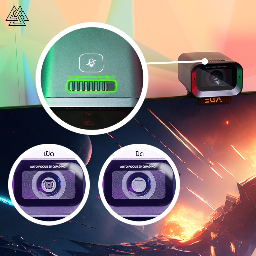 EGA TYPE GW1 Pro Webcam 2K Quad HD Auto Focus With Noise Canceling ...