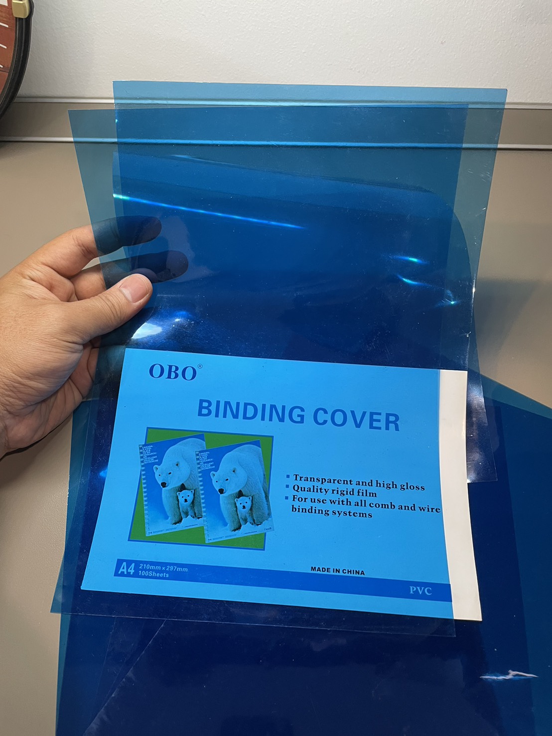 Clear Plastic Cover Blue Sheet For Making A A4 Acetate A4 Report 140 ...