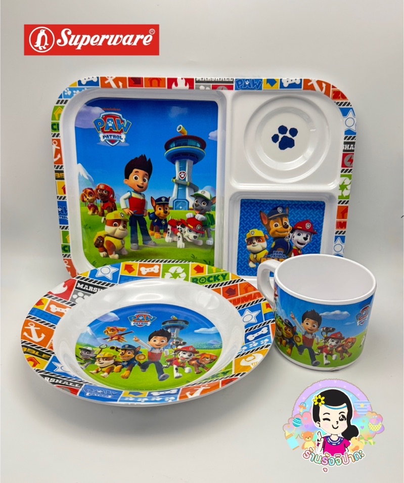 Melamine Dining Set Paw Patrol Pattern Srithai Superware Work ...
