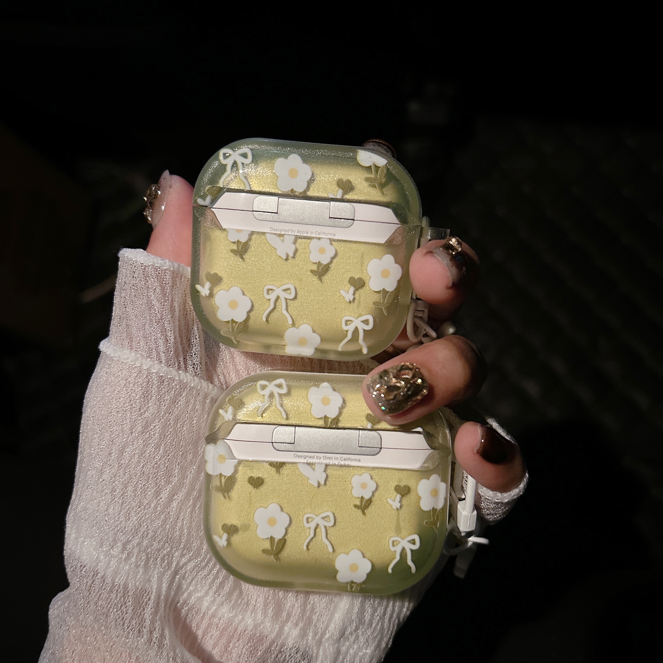 Airpods4 Earphone Case Small Green Flower Airpods Cartoon Clear ...