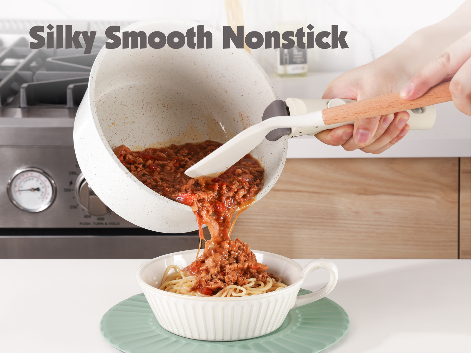 SENSARTE 9-Piece Non-Stick Cookware Set With Removable Handle Can Be ...