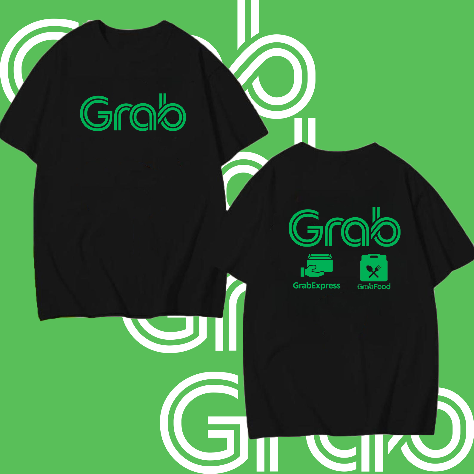 GrabFood Summer Casual T-shirt The is washable and does not deform ...