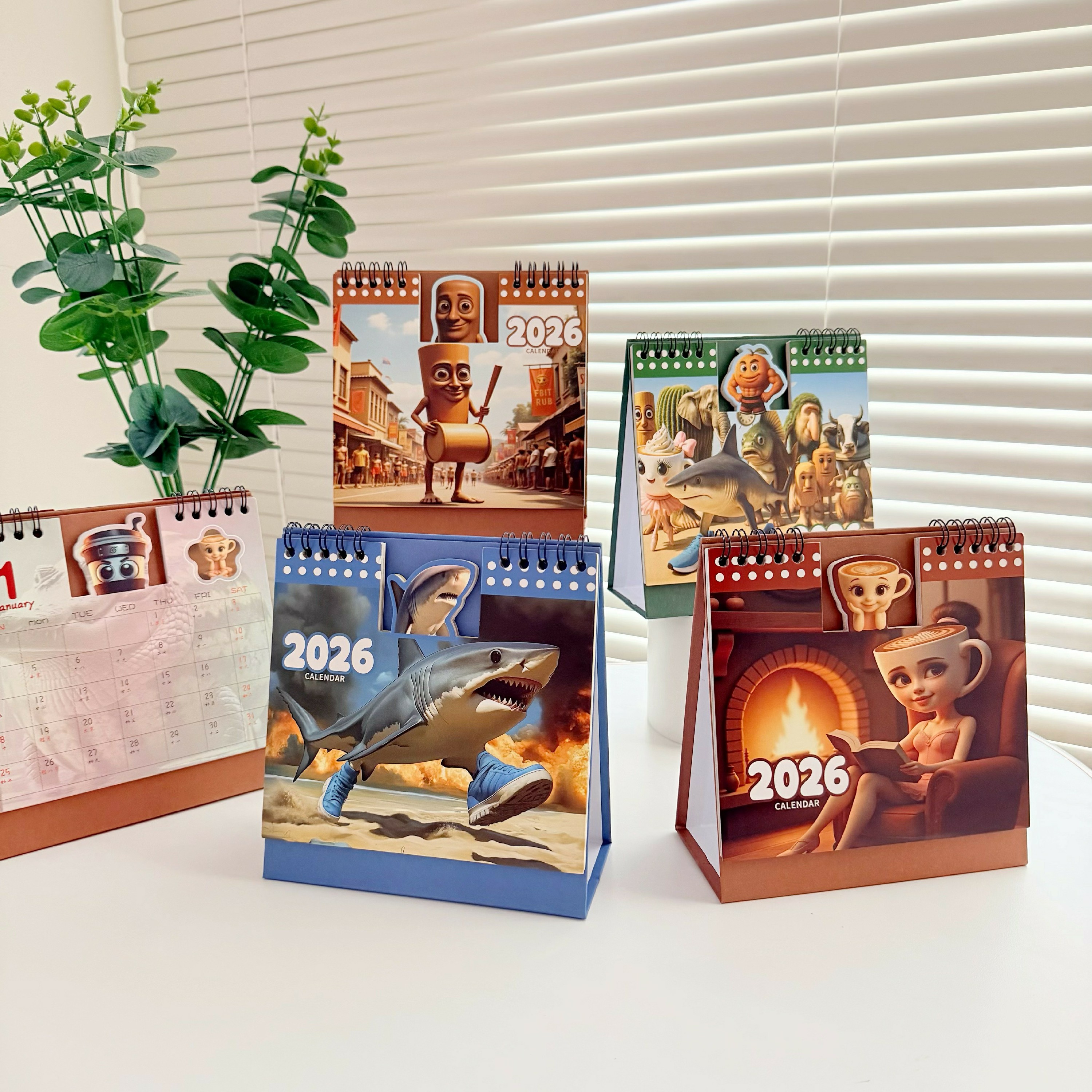 Tung Sahur Pattern Year 2026 Choose The ️ Desk Calendar 2026 Portable ...