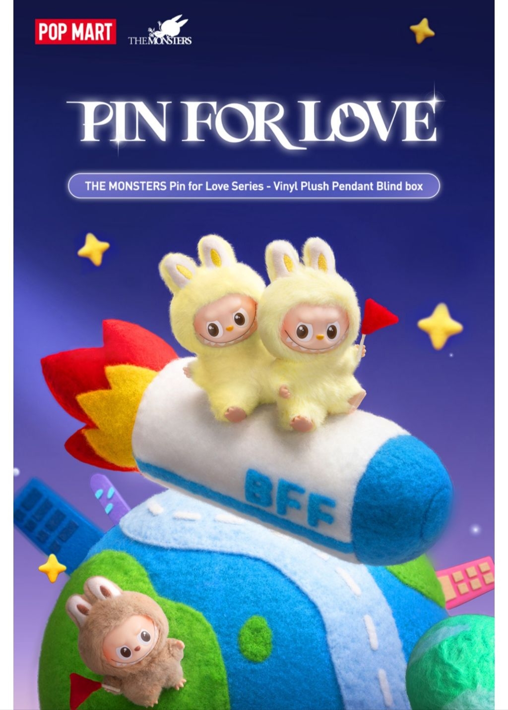 Random/Select Character🩵 Mini V4 LABUBU The MONSTER Pin For Love Series ...