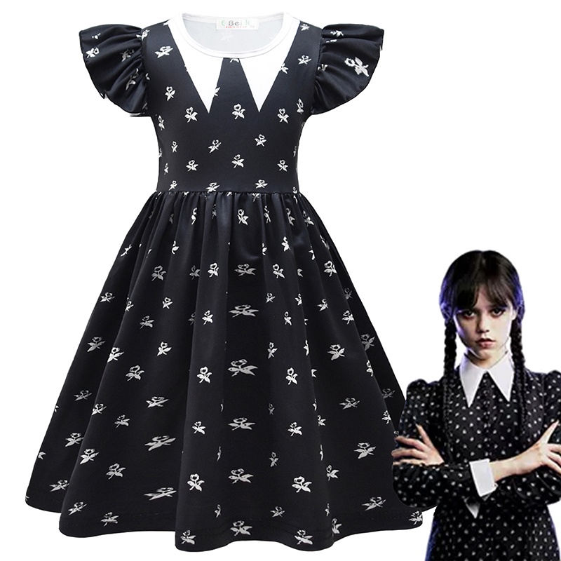 Girls Wednesday Family Dress For Kids Party Black Princess Dresses ...