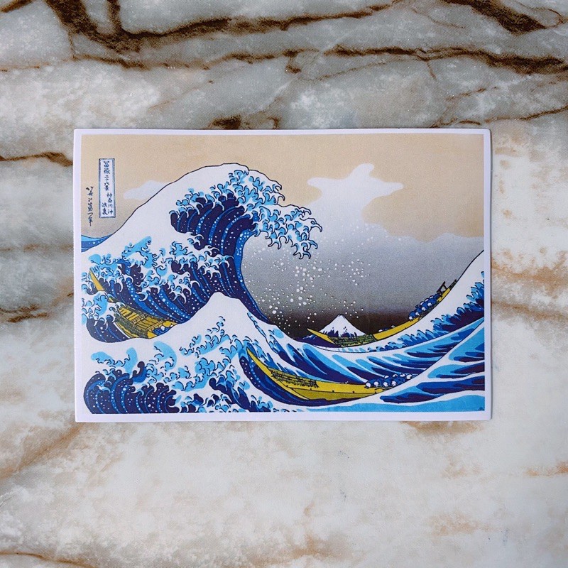 Single Sheet ️ Ukiyo-E Japan Japanese Wave Waterproof Sticker Luggage ...