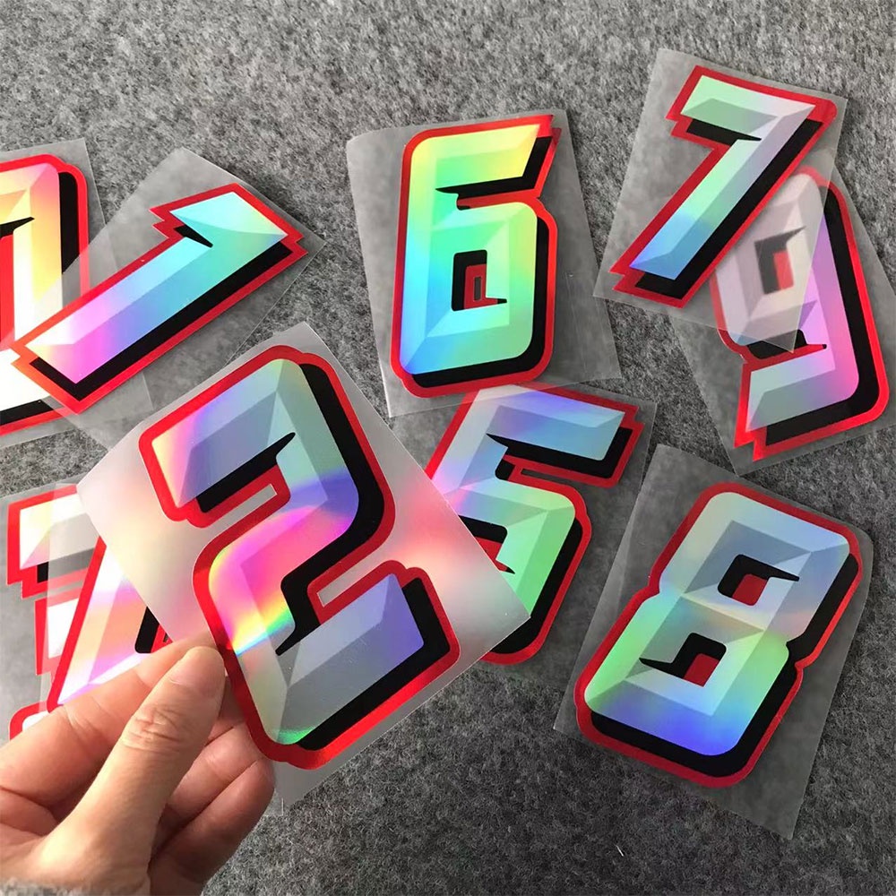 Reflective Number DIY Sticker Laser Racer Number Decal Motorcycle ...