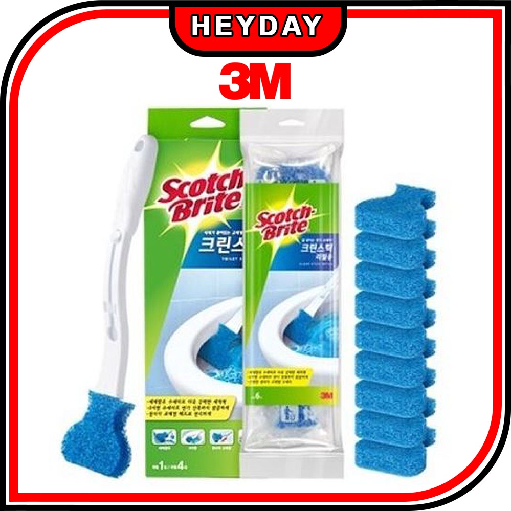 [3M] Clean Stick Handle + 10 Refill Sponges/Disposable Toilet Cleaner ...
