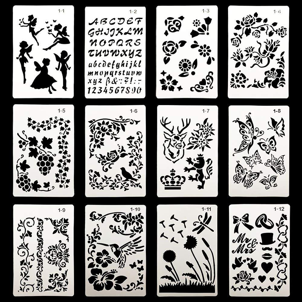 Drawing Painting Stencils Template Various Patterns With Butterfly ...