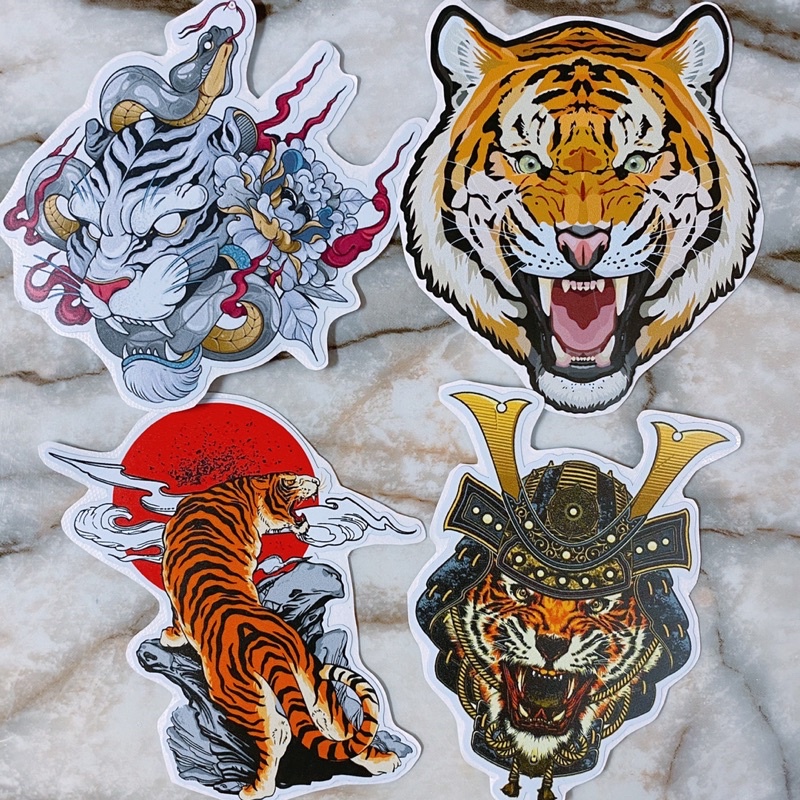 Leaflet ️ Japanese Waterproof Sticker Tiger Ueyama Samurai Luggage Hard ...