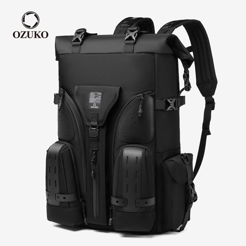 OZUKO Large Capacity Waterproof Outdoor Sports Roll Top Men Backpack ...