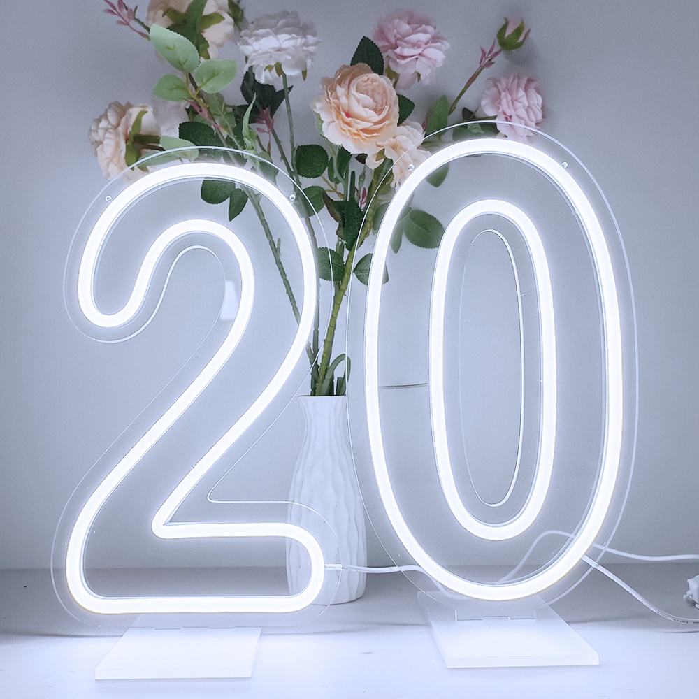 Large LED Neon Numbers Sign 1 2 3 4 5 6 7 8 9 0 Sign for Birthday ...