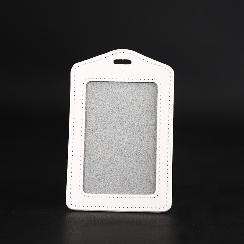 Genuine Leather Identification Card Case Work Holder With Lanyard ...