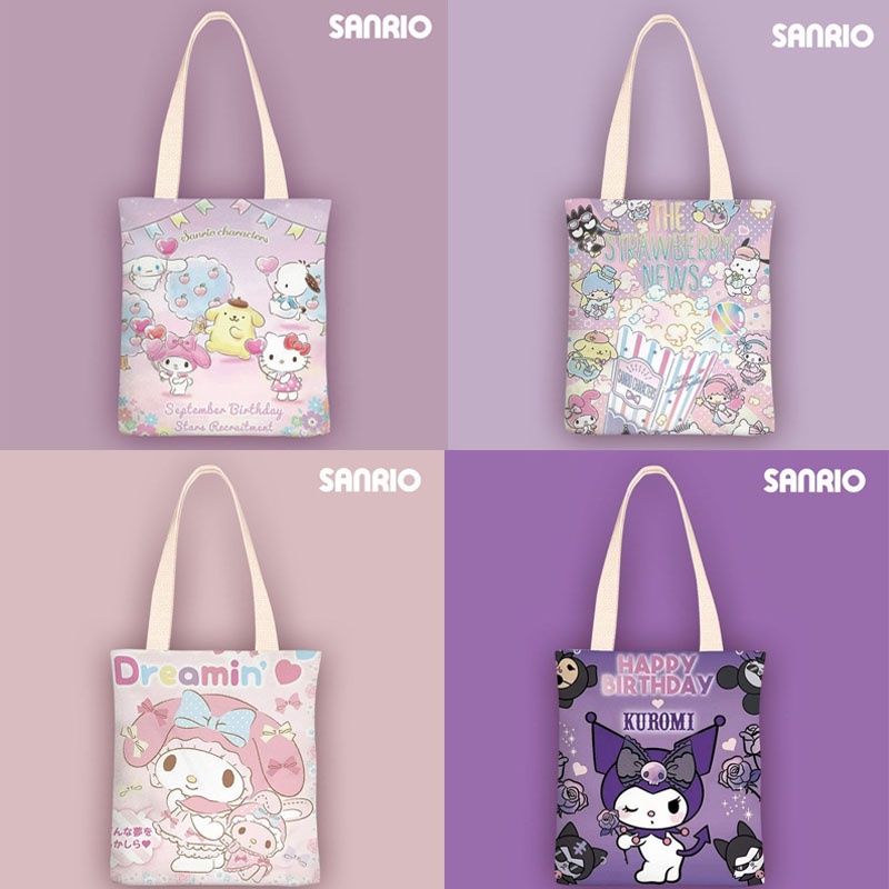 [In Stock] 38CM X 33CM KT Family Anime ins Fresh Sanrio Canvas Bag ...