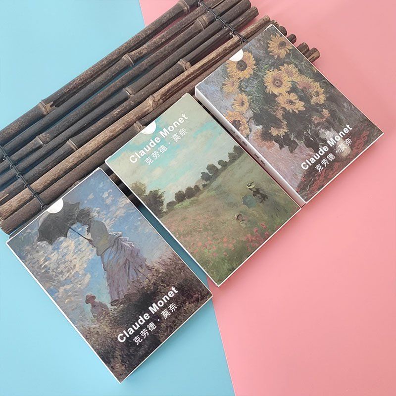 Postcards 100 Sheets Monet Van Gogh World Famous Paintings Appreciate ...