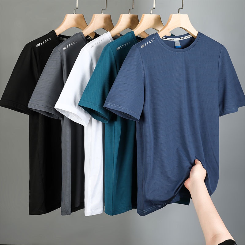 Quick Drying T-shirt Men's Breathable Casual Short Sleeve T-shirt Round ...